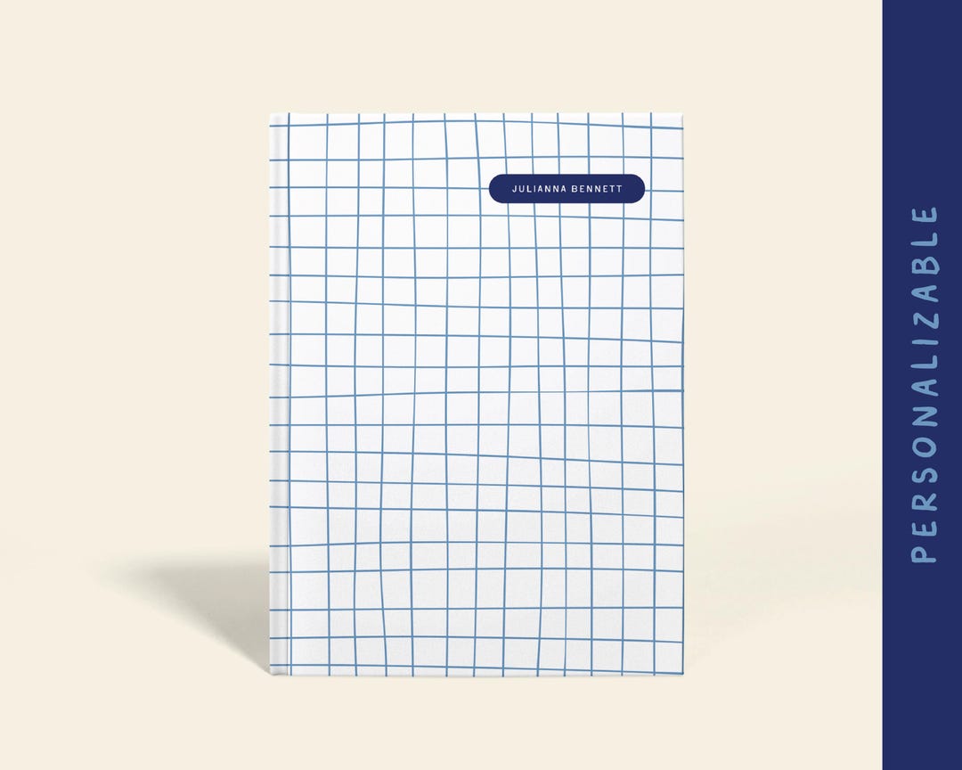 Personalized Grid Notebook With Custom Name | Lined Dotted Blank Pages ...