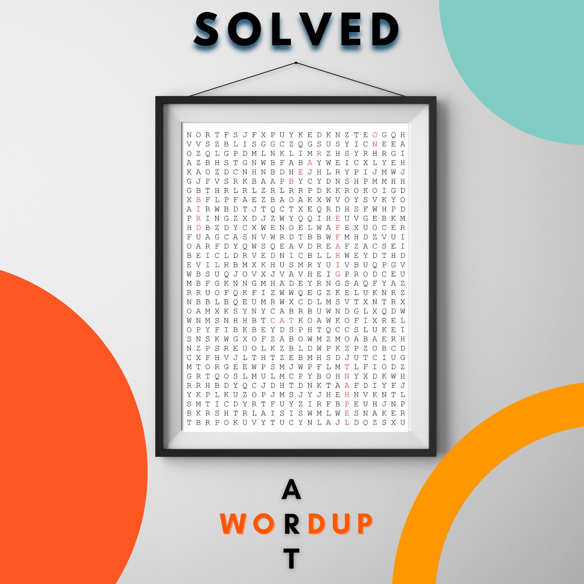 Personalized Word Search Print Make Your Own Word Search Wall Art ...