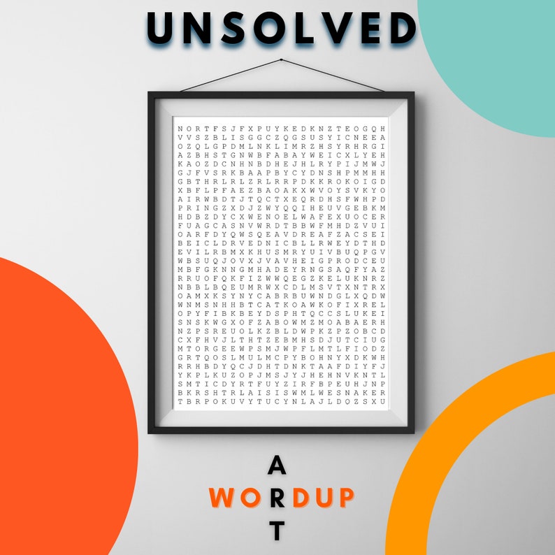 Personalized Word Search Print Make Your Own Word Search Wall Art ...