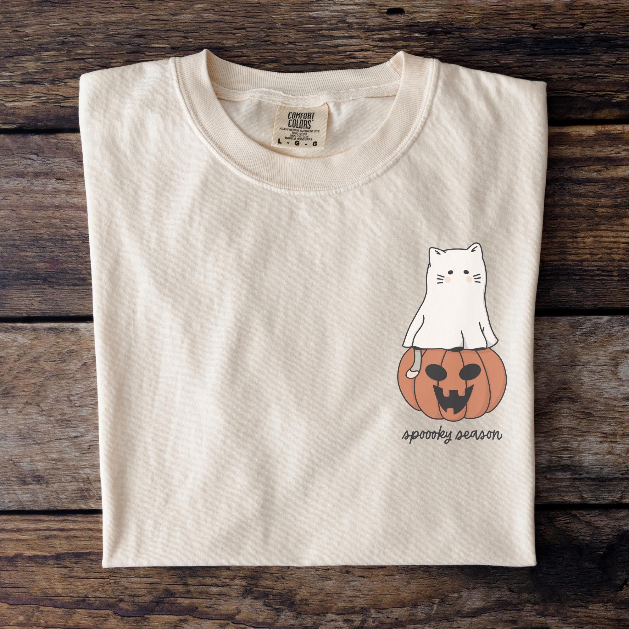 Spoooky Season SVG for Cricut, Cute Ghost Cat PNG for Stickers ...