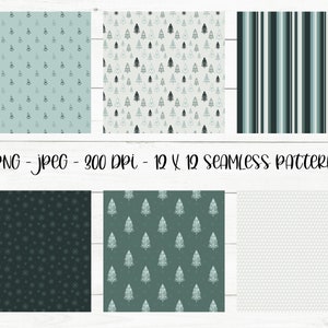 12 Christmas Digital Paper Pack, Seamless Pattern Bundle, Christmas ...