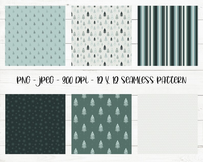 12 Christmas Digital Paper Pack, Seamless Pattern Bundle, Christmas ...