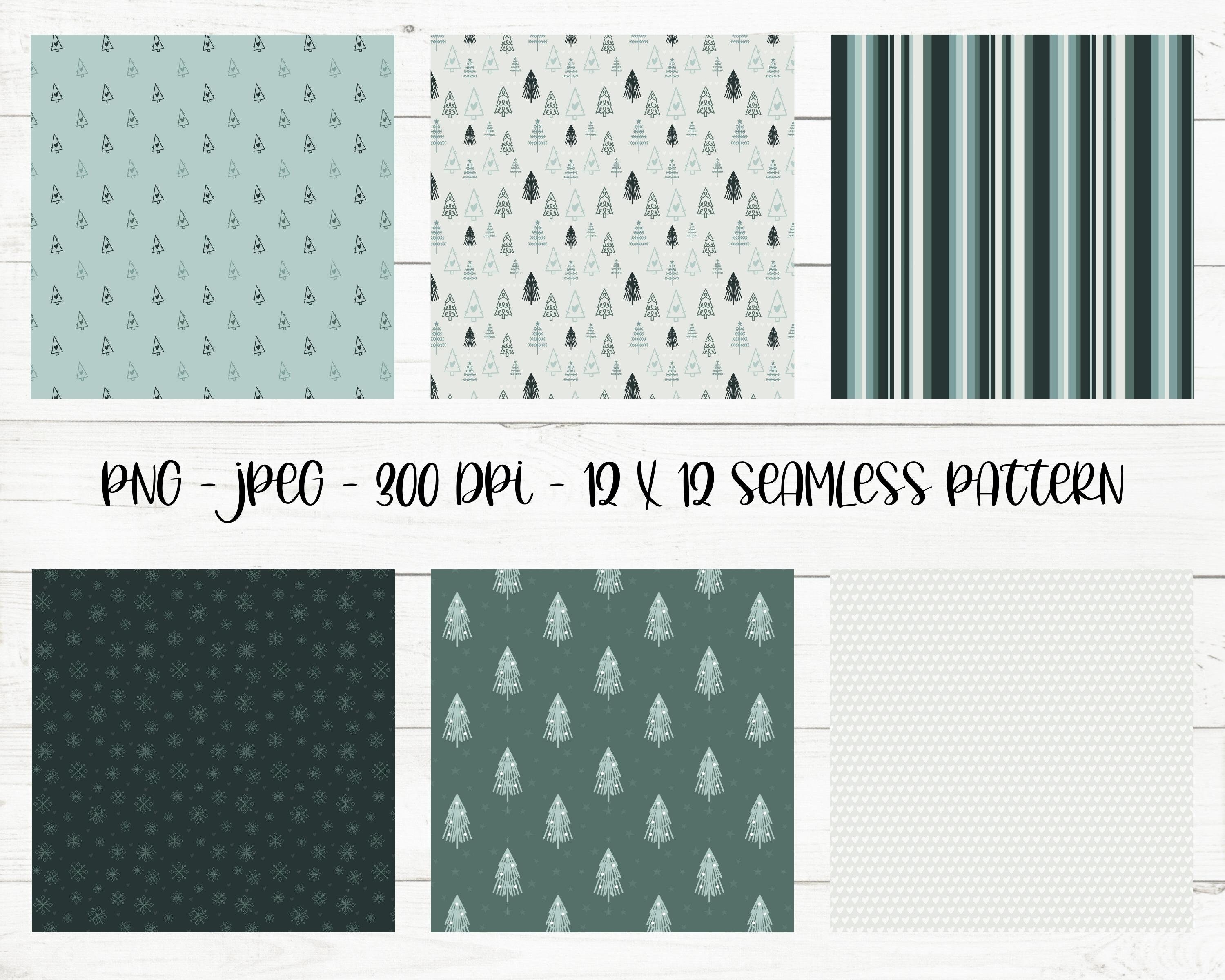 12 Christmas Digital Paper Pack, Seamless Pattern Bundle, Christmas ...