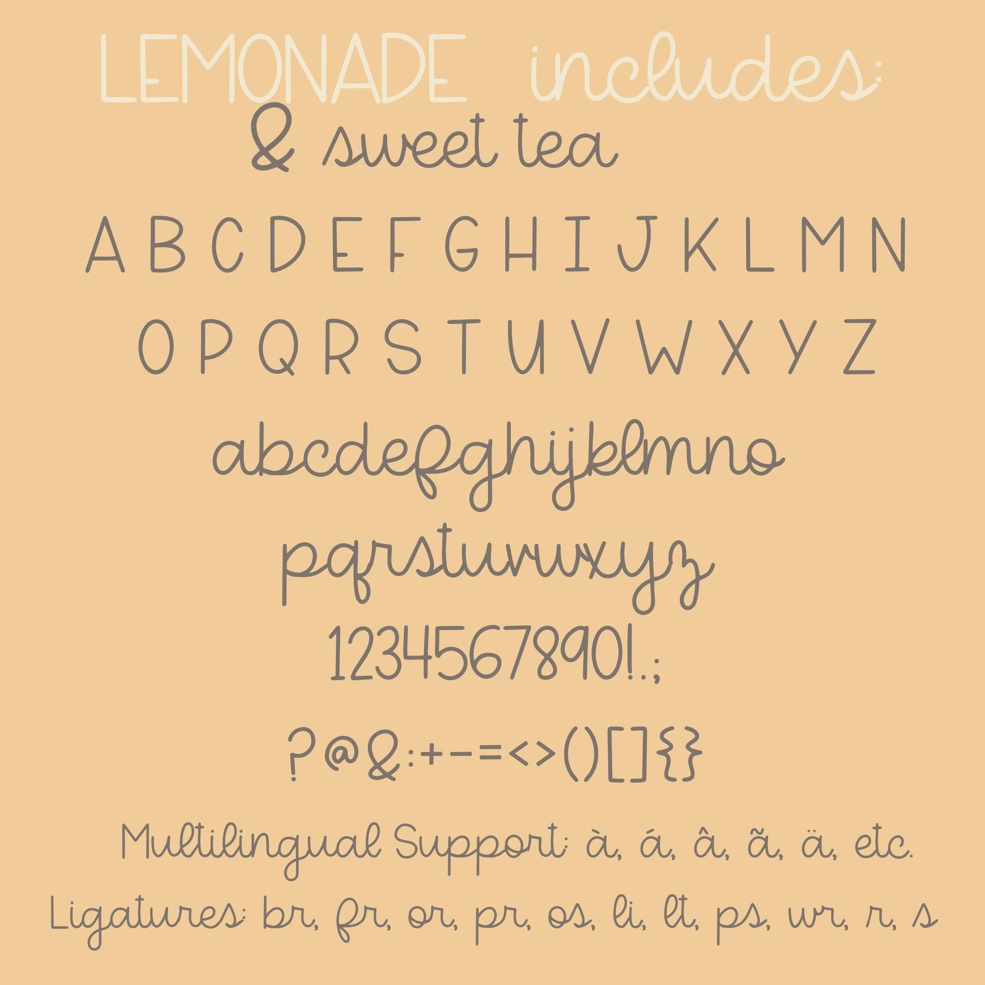 Lemonade & Sweet Tea, Cute Handwritten Font for Cricut, Cursive ...