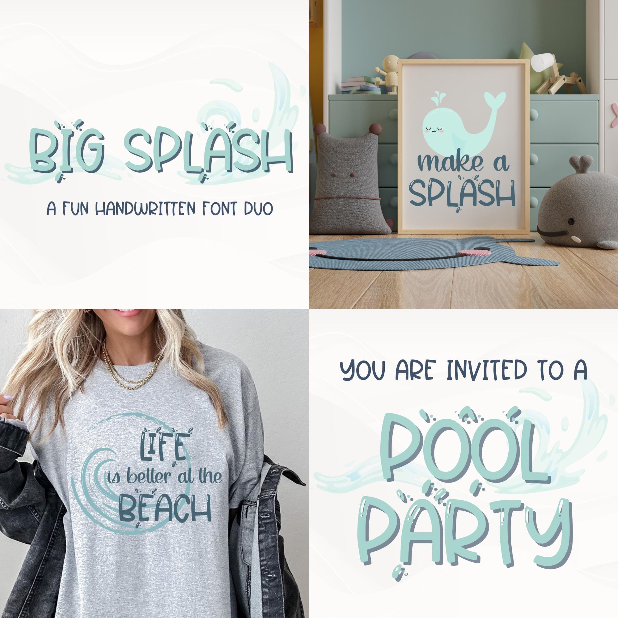 Summer Handwritten Font Bundle for Cricut, Cursive Handwriting Fonts ...