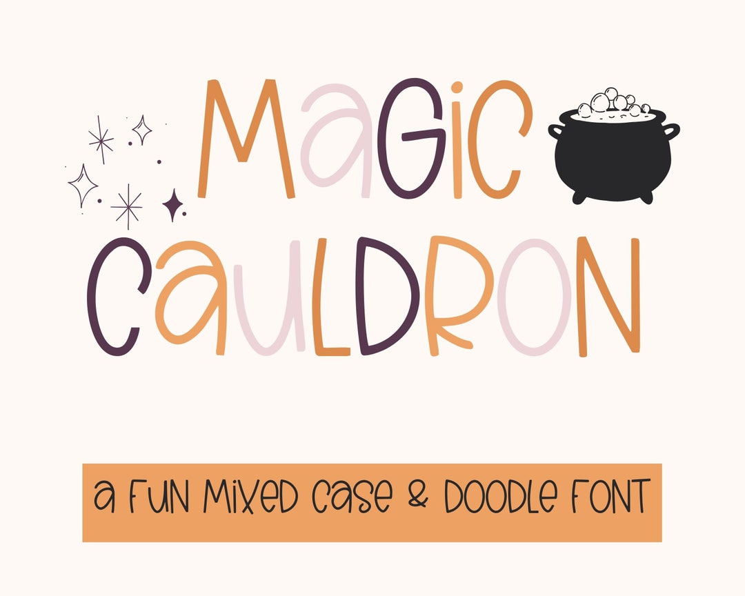 Halloween Clipart Doodle Font, Handwritten Font SVG, Cute Fonts for ...
