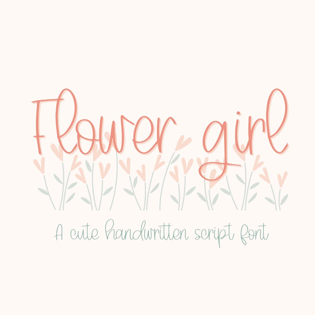 Flower Girl, Cute Handwritten Font for Cricut, Cursive Handwriting for ...