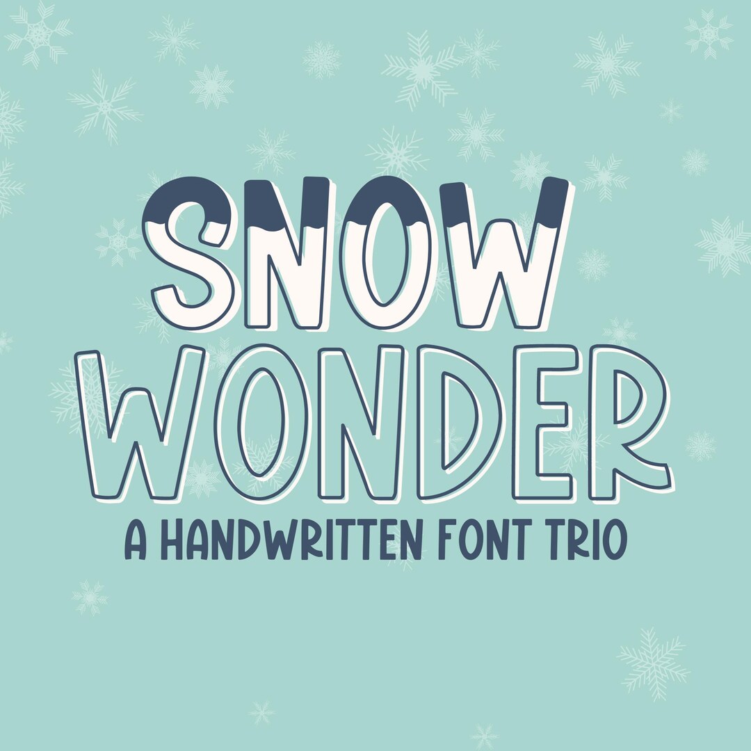 Snow Wonder Font Trio, Cute Handwritten Font for Cricut, Christmas ...