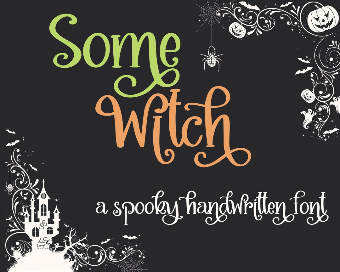 Halloween Script Font, Cursive Fonts for Cricut, Cute Halloween Fonts ...