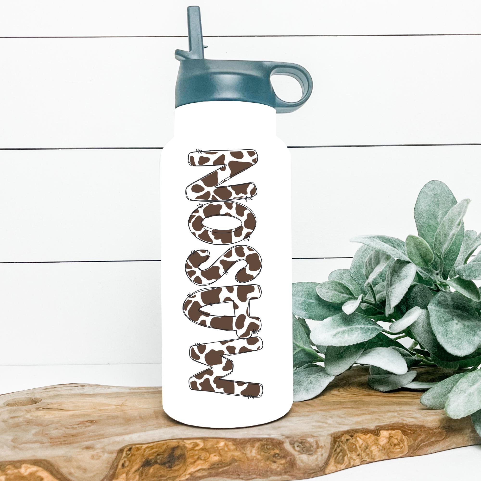 Brown Cow Print Doodle Letters PNG, Country Western Cow Print ...