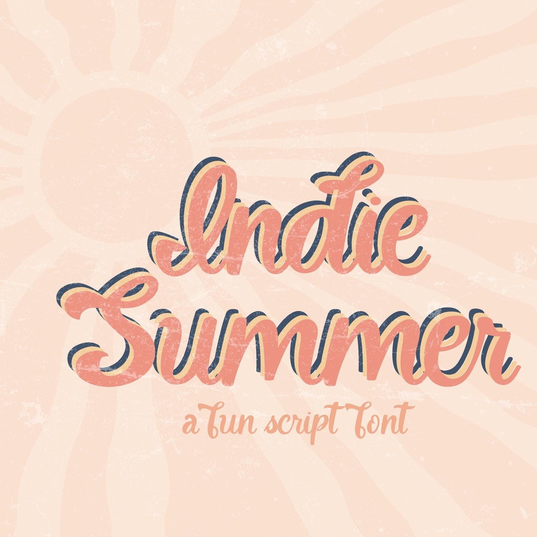 Indie Summer, Fun Retro Font for Cricut, Vintage Handwritten Fonts With ...