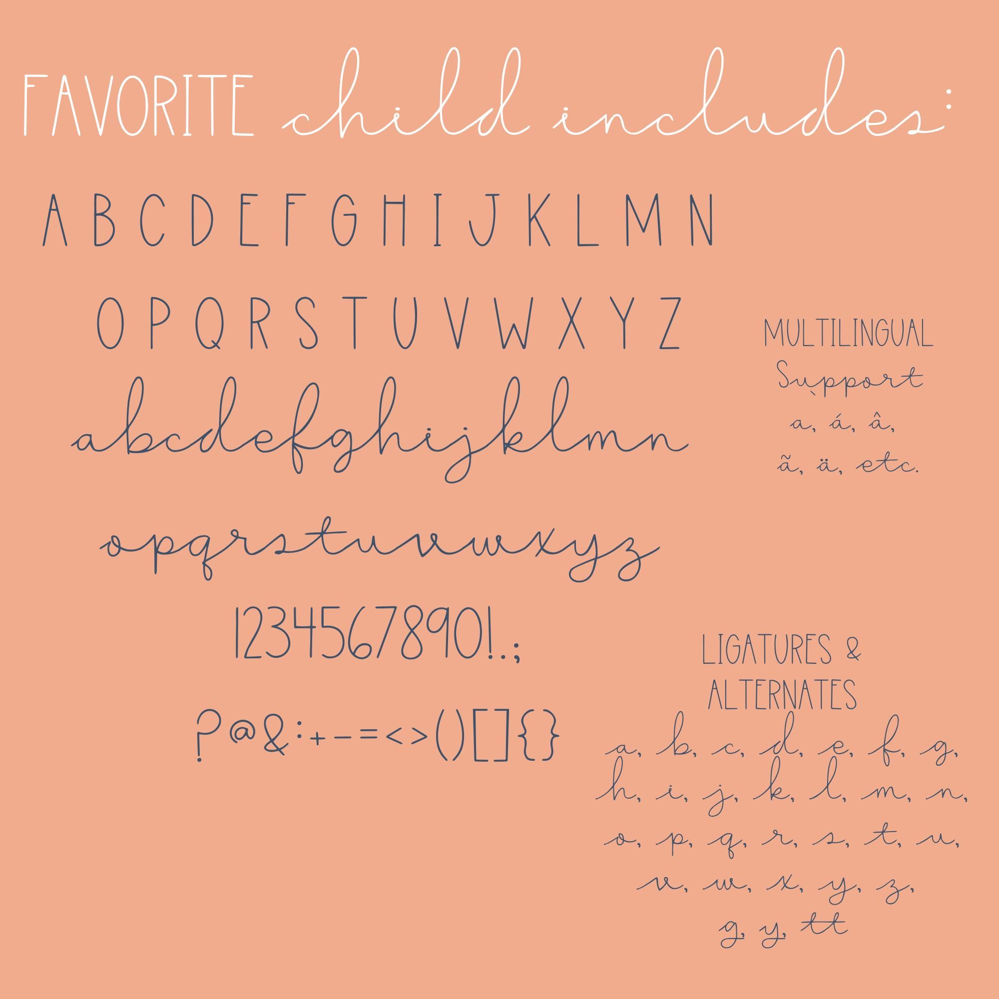 Favorite Child, Cute Handwritten Font for Cricut, Cursive Script ...