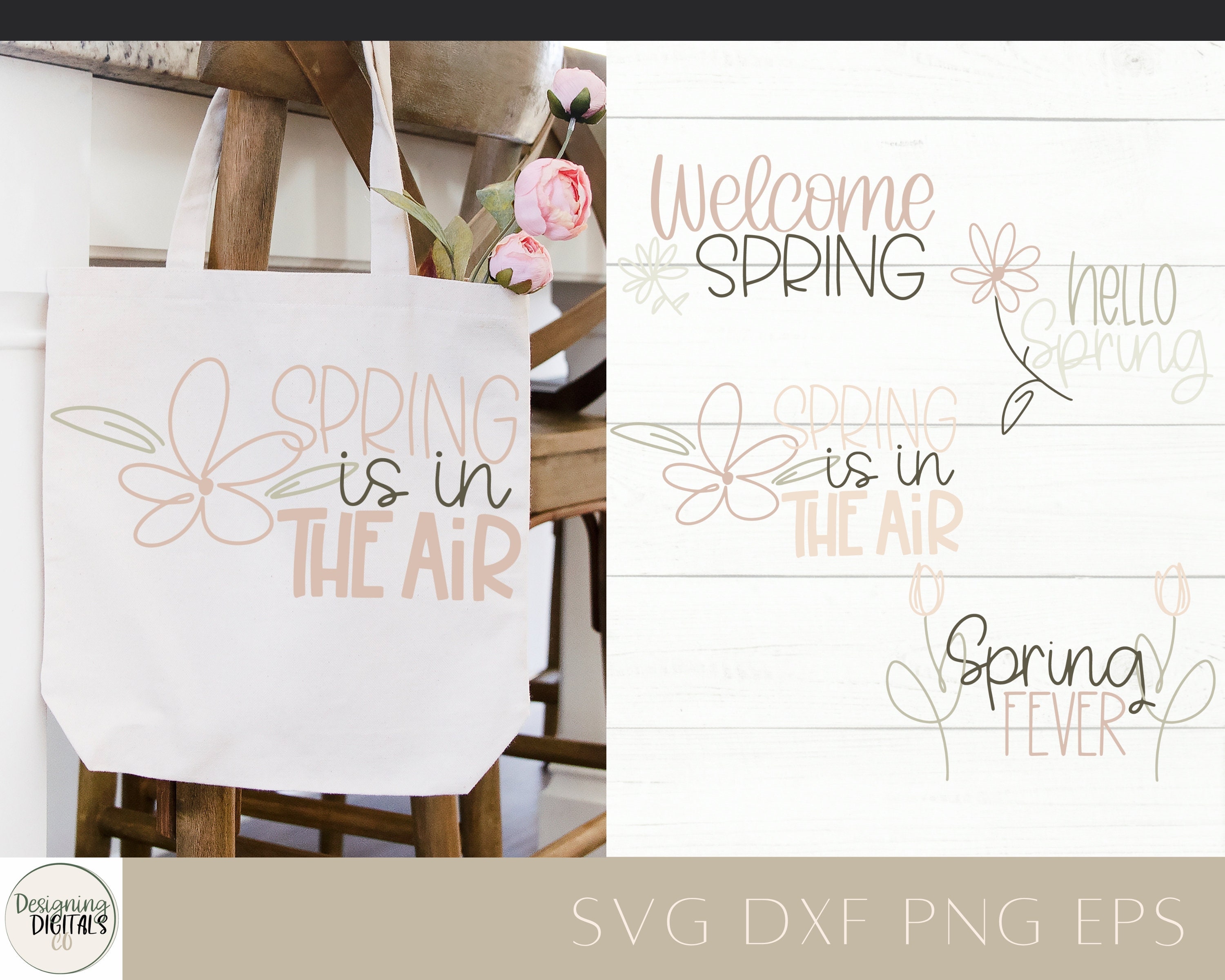 Hello Spring SVG Bundle, Cute Spring SVG, Welcome Spring Clipart ...