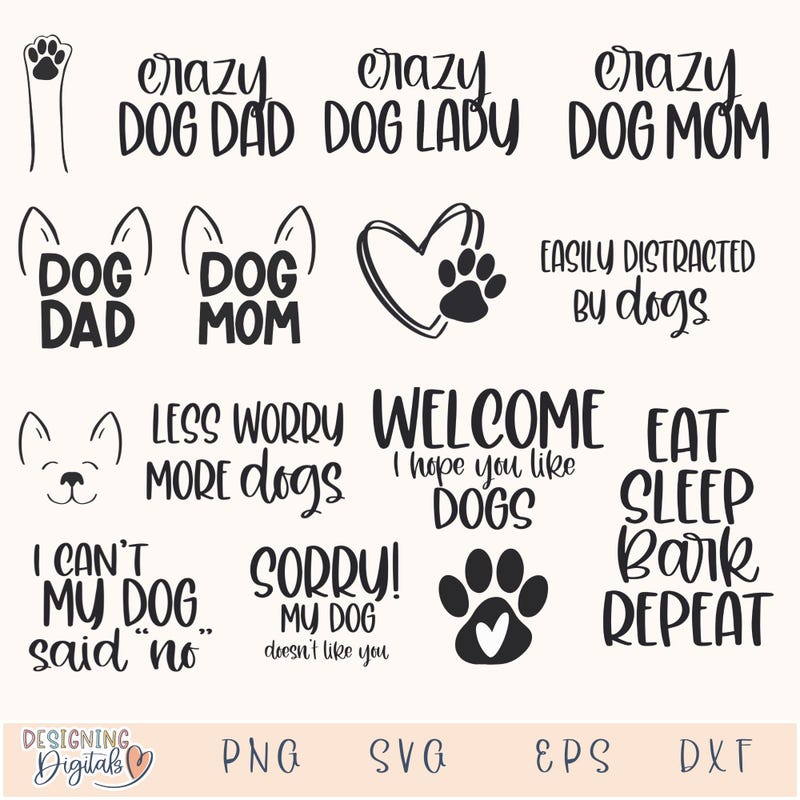 Funny Dog Svg - Etsy