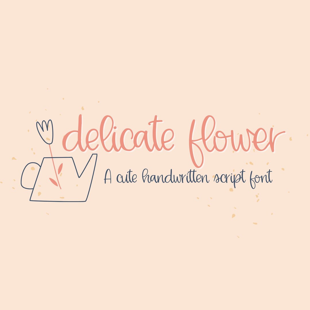 Delicate Flower, Cute Handwritten Font for Cricut, Cursive Handwriting ...