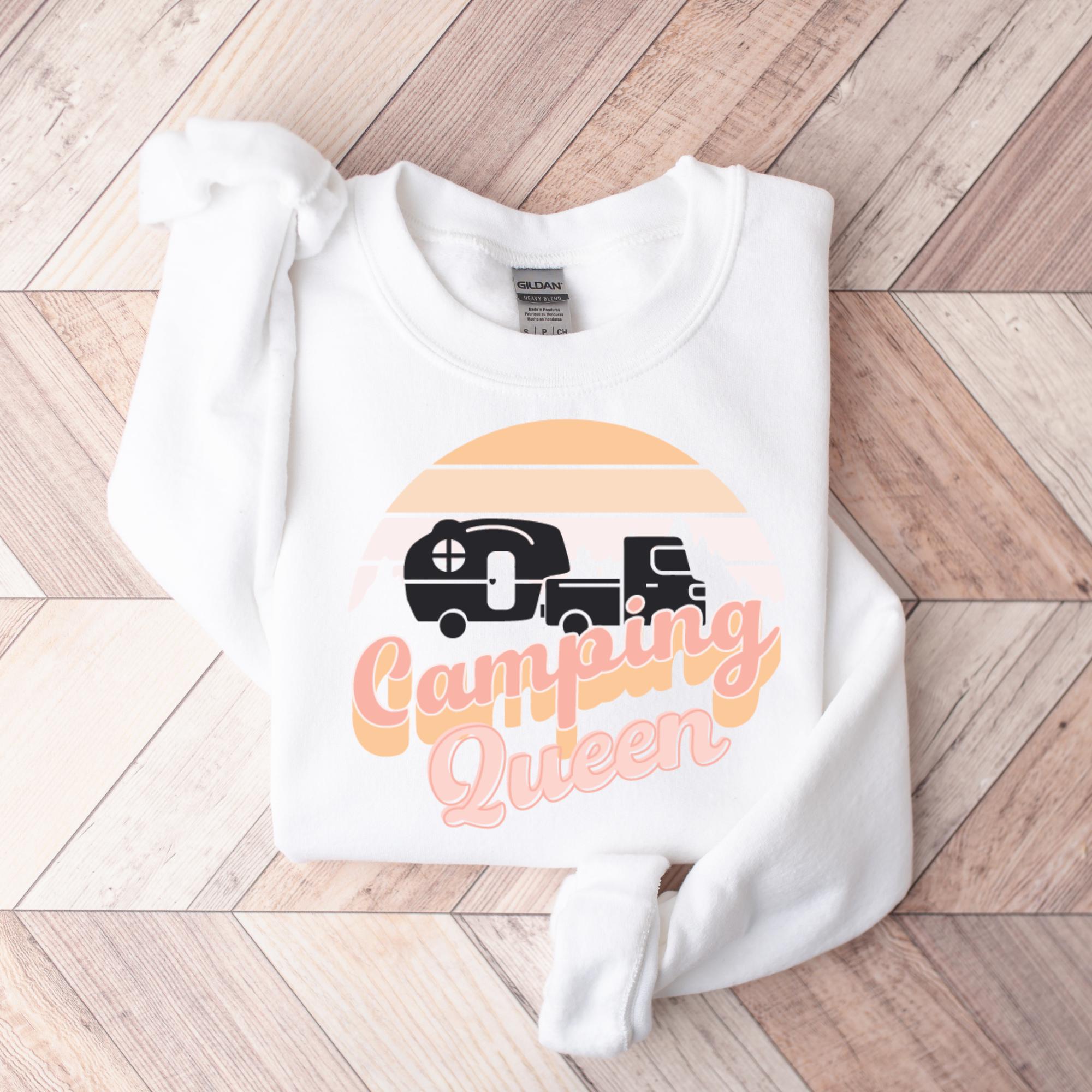 Camping Queen SVG File for Cricut, Retro Camper PNG Sublimation ...