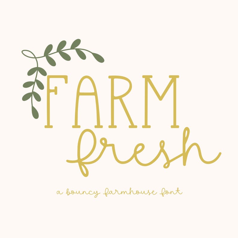 Farm Fresh, Farmhouse Handwritten Font for Cricut, Cute Cursive Script ...