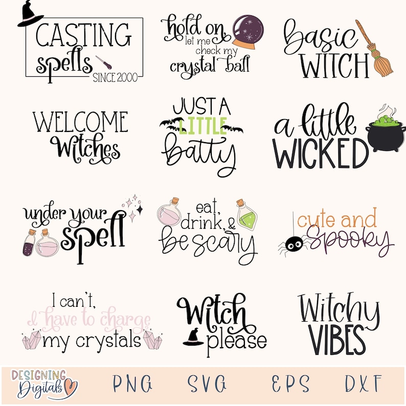 Cute Witch Halloween SVG Bundle, Witch Please SVG Files for Cricut ...
