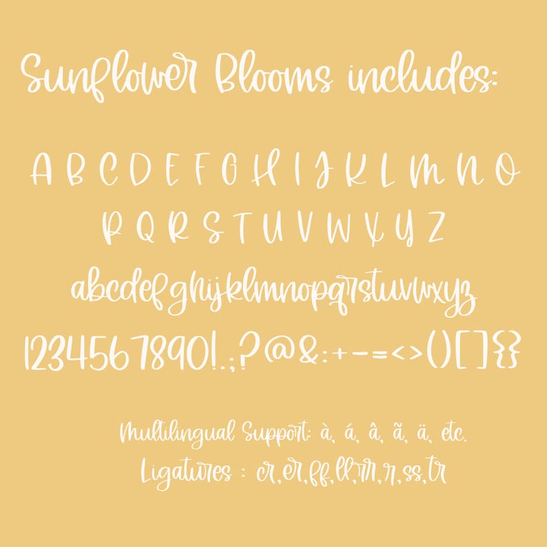 Sunflower Blooms, Cute Handwritten Font for Cricut, Cursive Handwriting ...