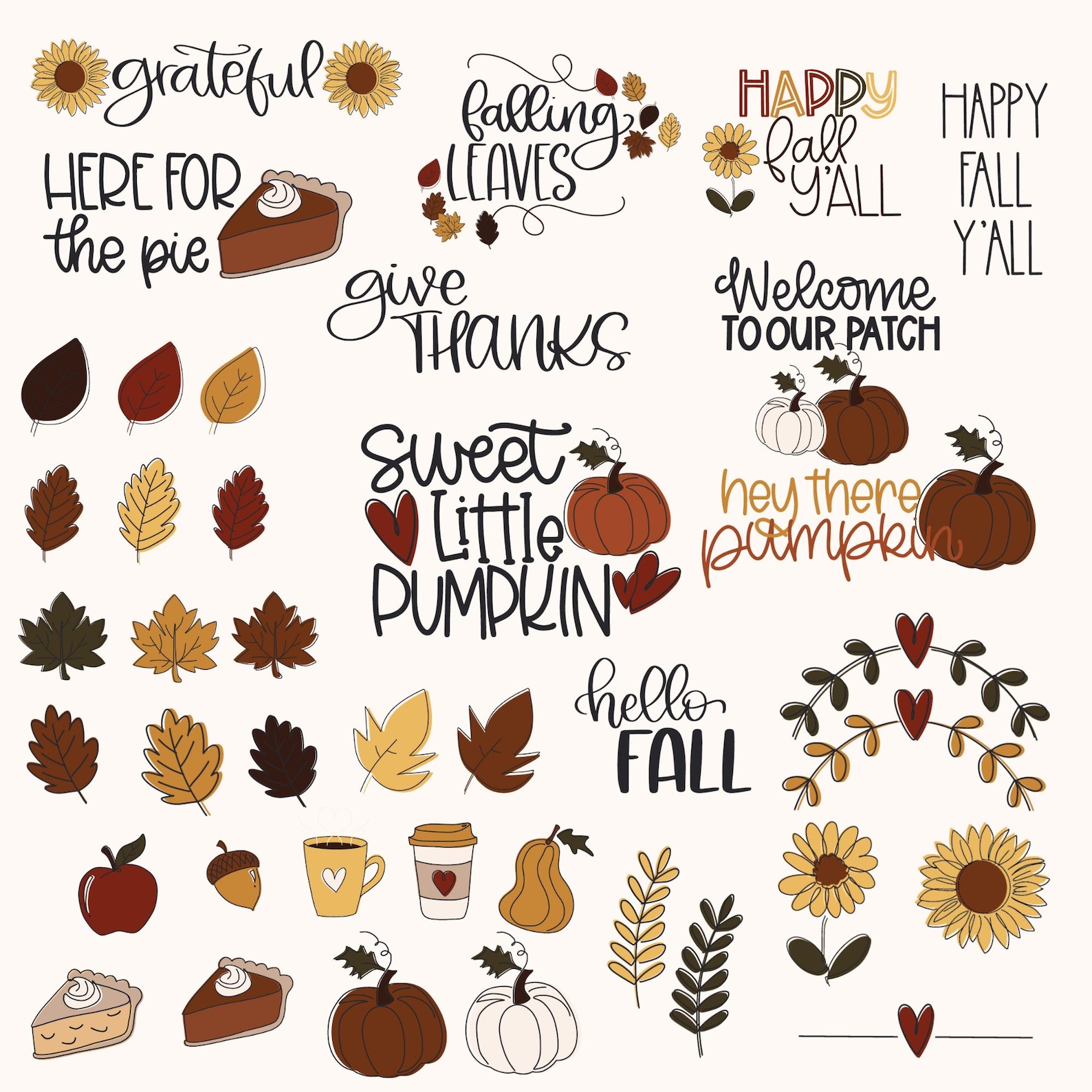 Cute Hello Fall SVG Bundle, Fun Autumn Svg Files for Cricut, Give ...