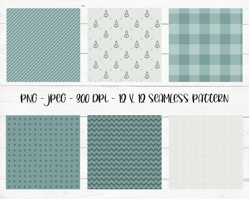 12 Christmas Digital Paper Pack, Seamless Pattern Bundle, Christmas ...