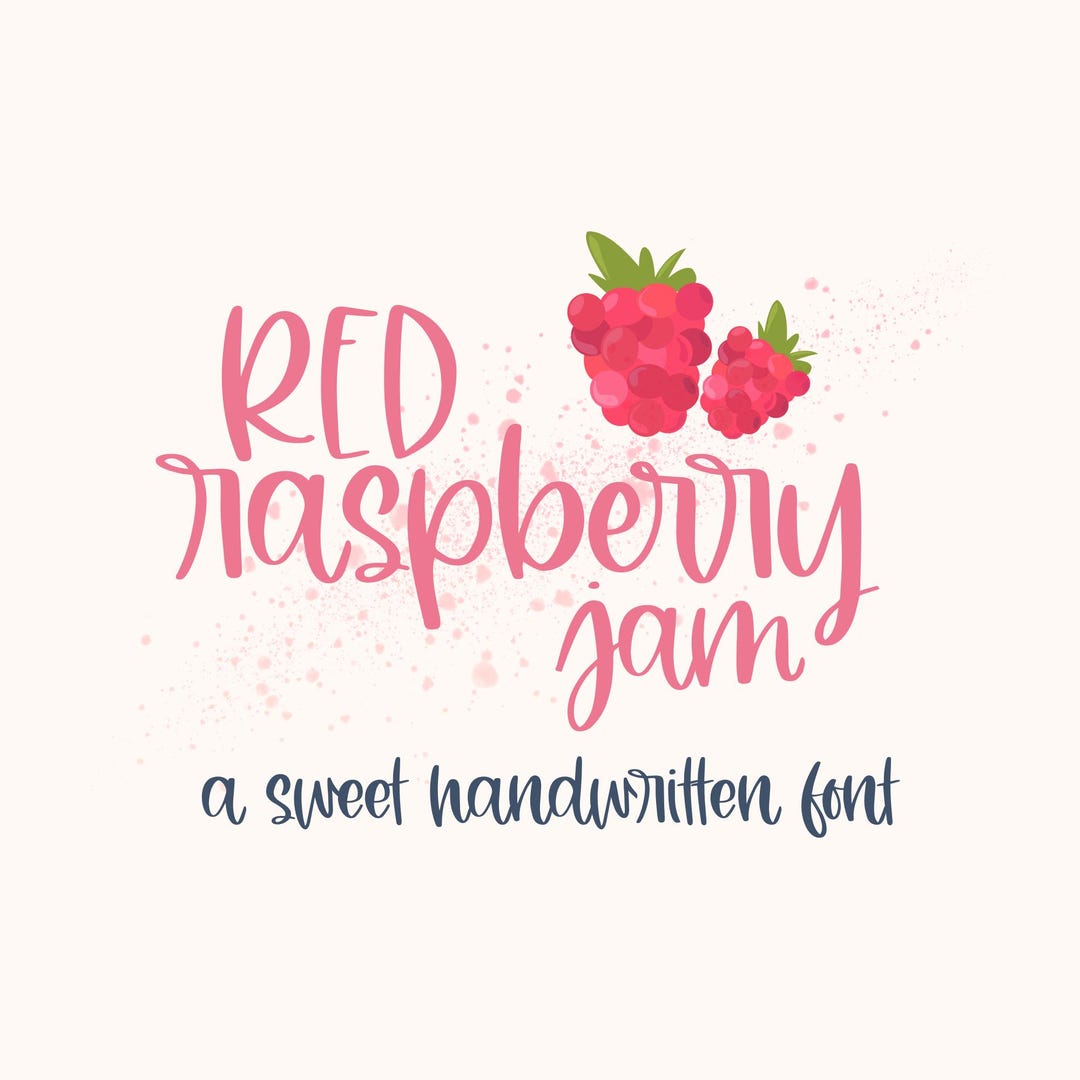Red Raspberry Jam, Cute Handwritten Font for Cricut, Farmhouse Script ...