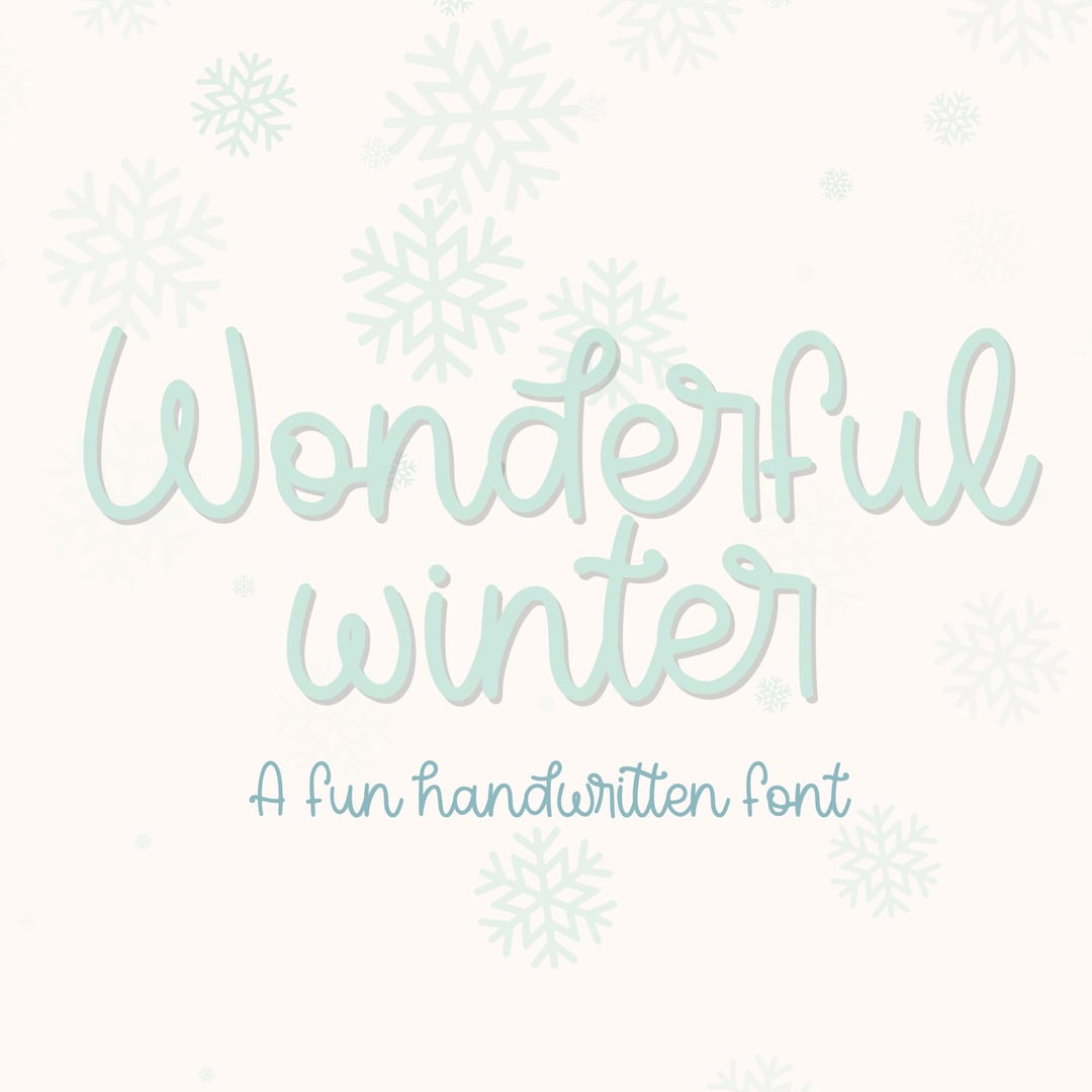 Wonderful Winter, Cute Handwritten Font for Cricut, Cursive Christmas ...