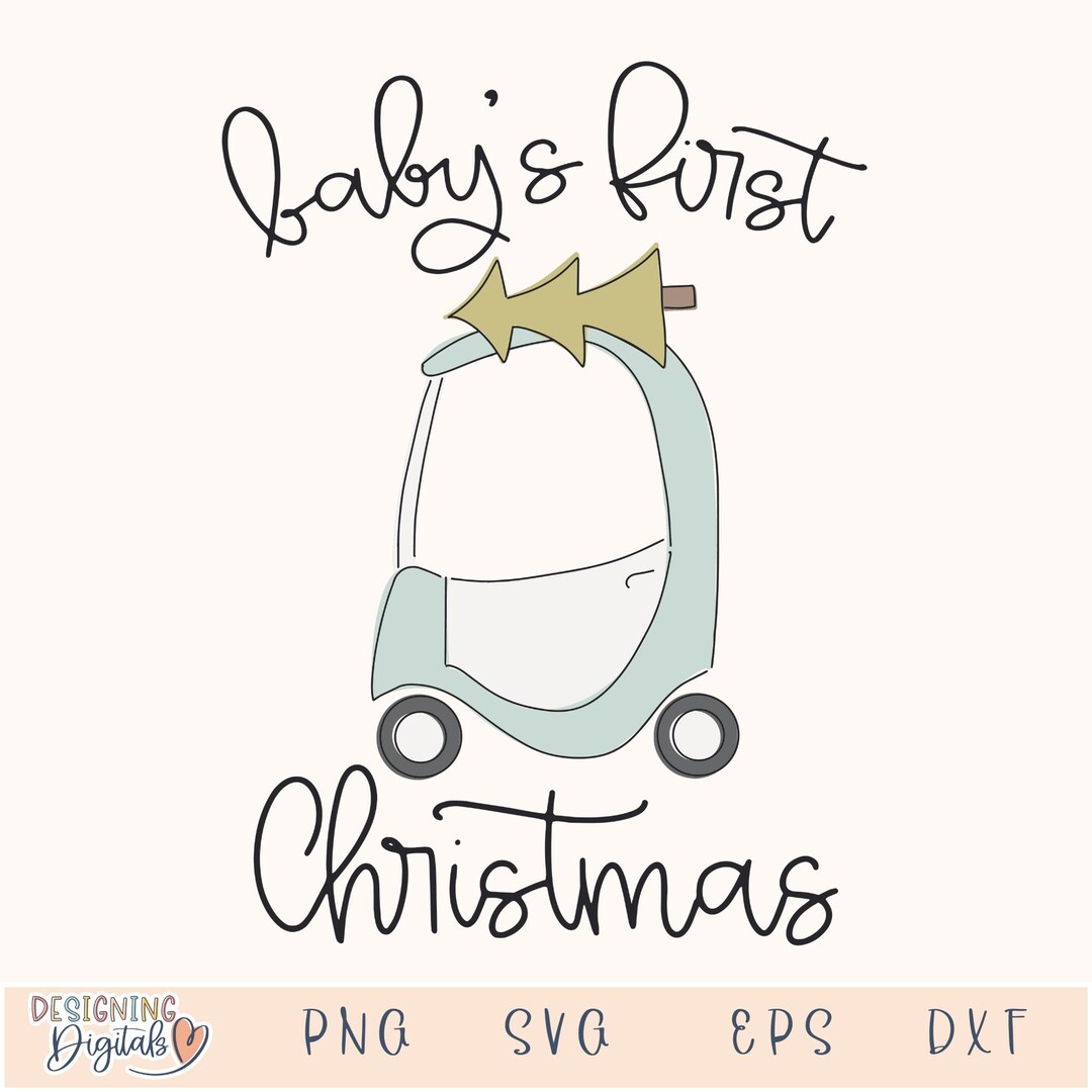 Cute Babys First Christmas SVG File for Cricut, Cute Holiday PNG for ...