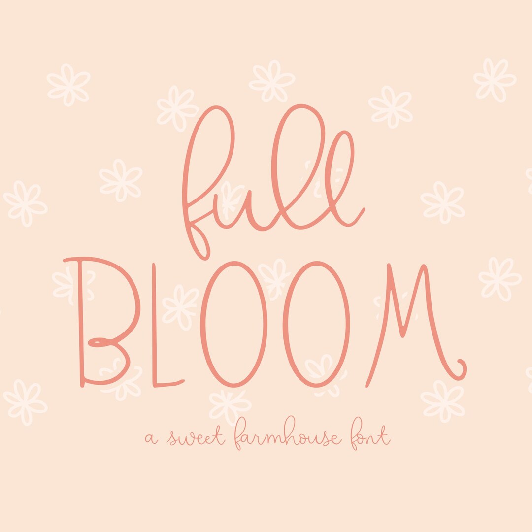 Full Bloom, Cute Handwritten Font for Cricut, Cursive Handwriting for ...