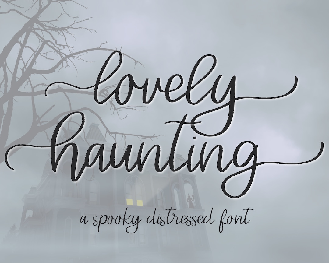 Lovely Haunting, Halloween Script Font, Cursive Fonts for Cricut, Cute ...
