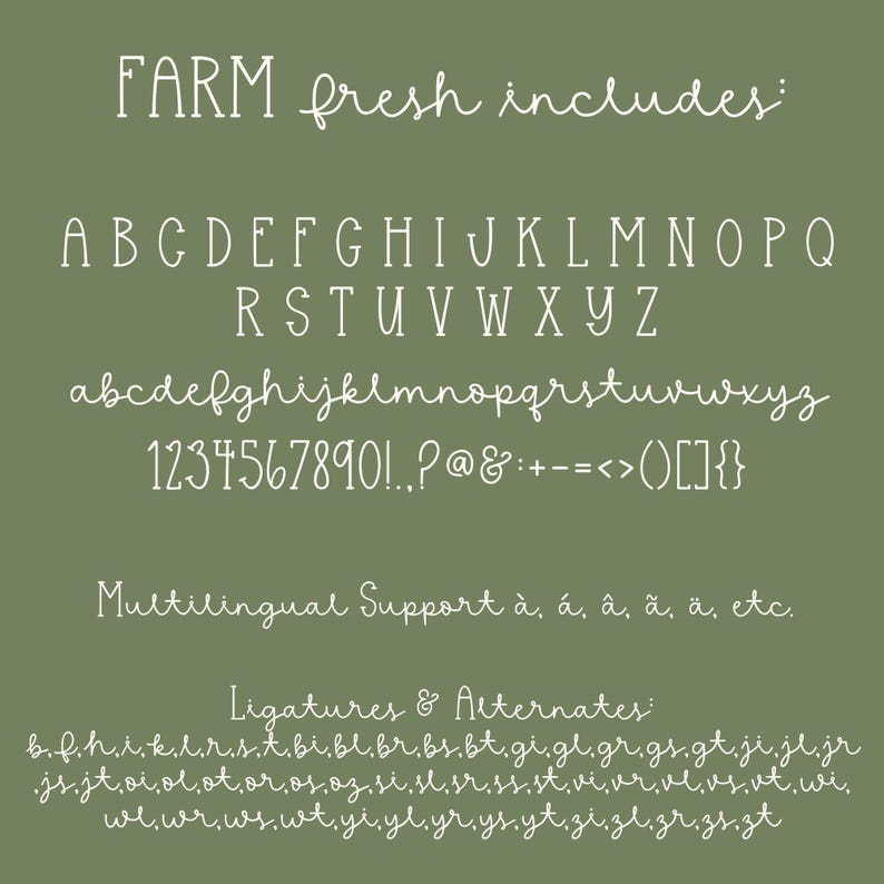 Farm Fresh, Farmhouse Handwritten Font for Cricut, Cute Cursive Script ...