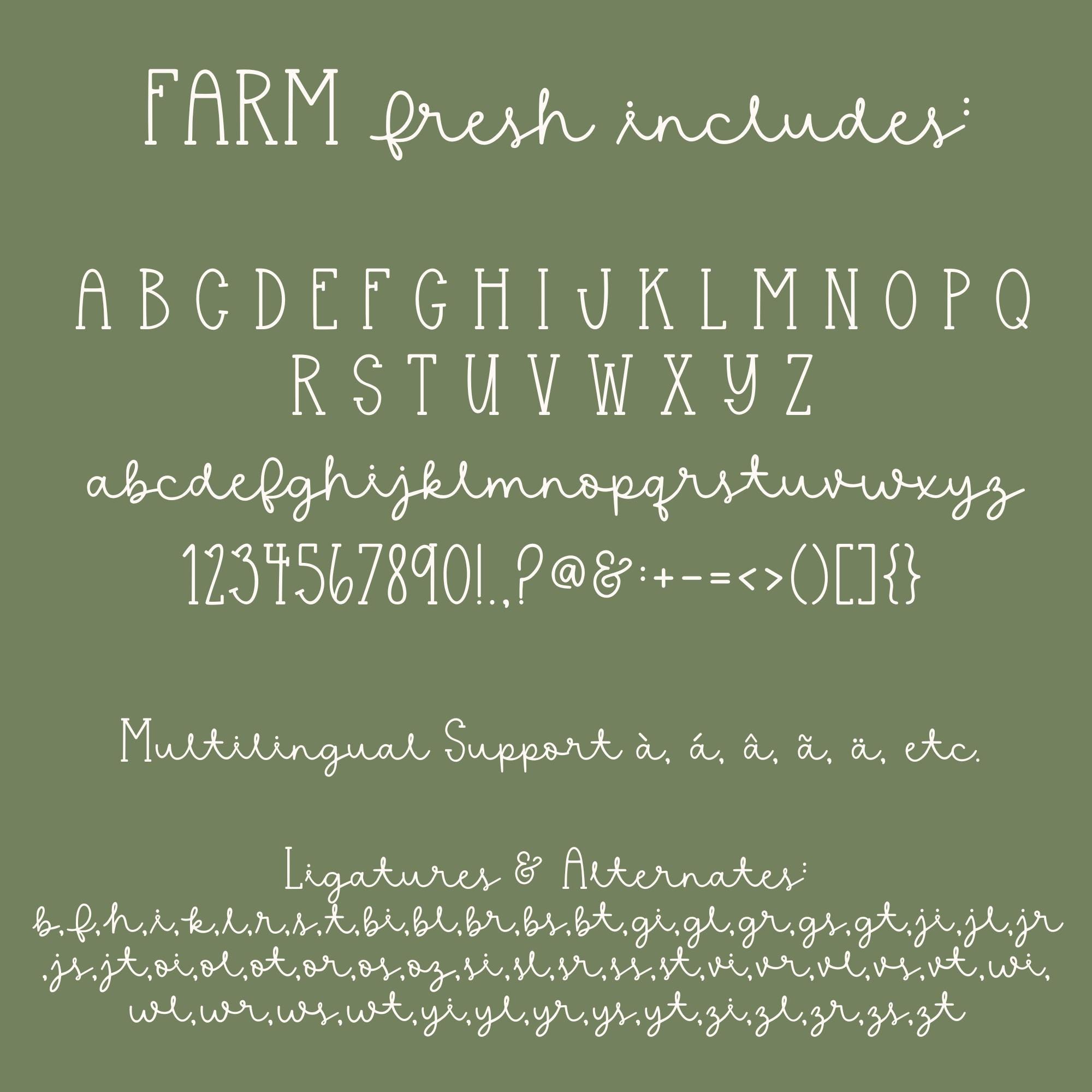 Farm Fresh, Farmhouse Handwritten Font for Cricut, Cute Cursive Script ...