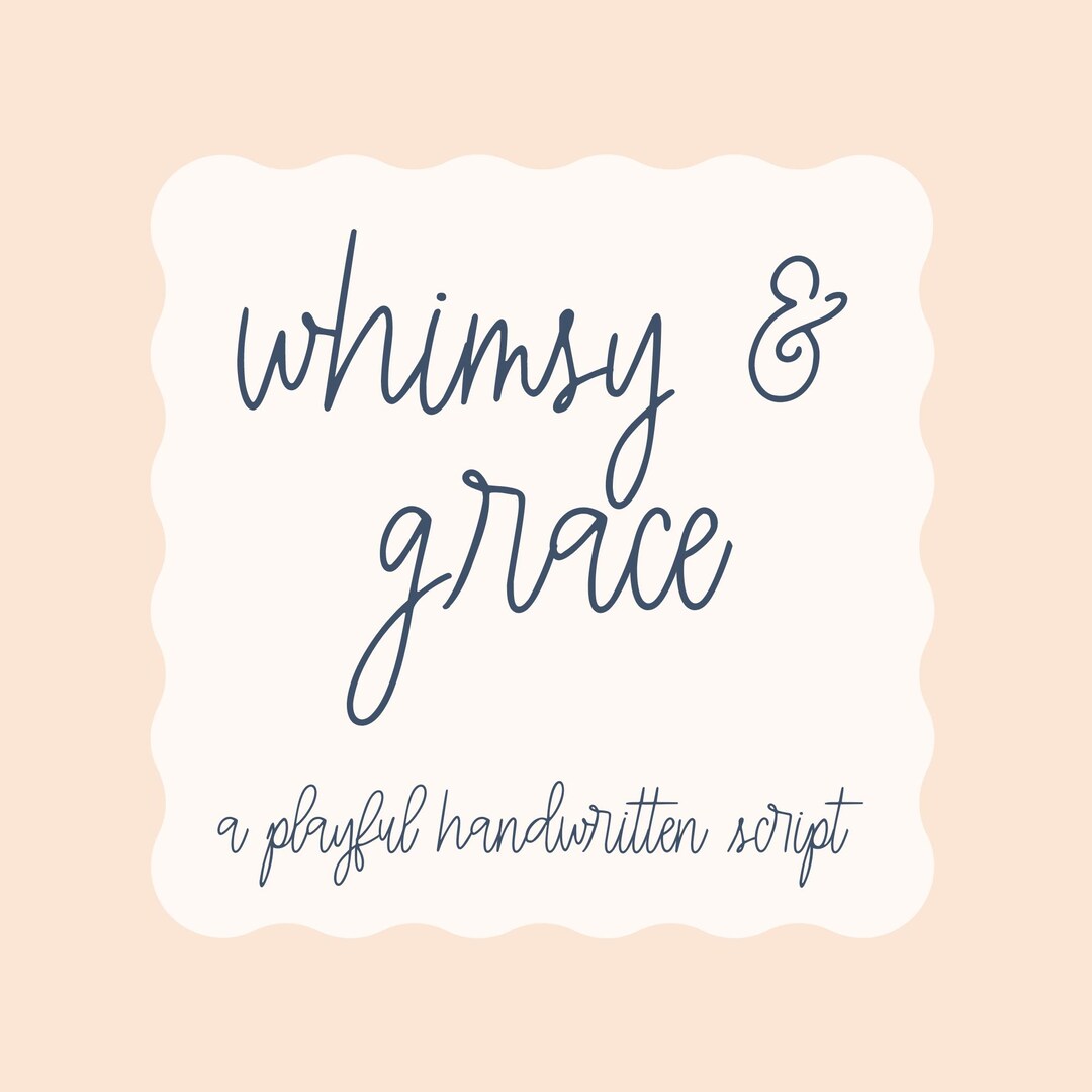 Whimsy & Grace, Cute Handwritten Font for Cricut, Cursive Script ...