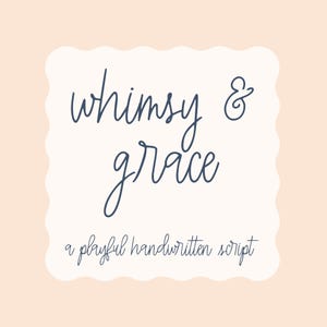 Whimsy & Grace, Cute Handwritten Font for Cricut, Cursive Script ...