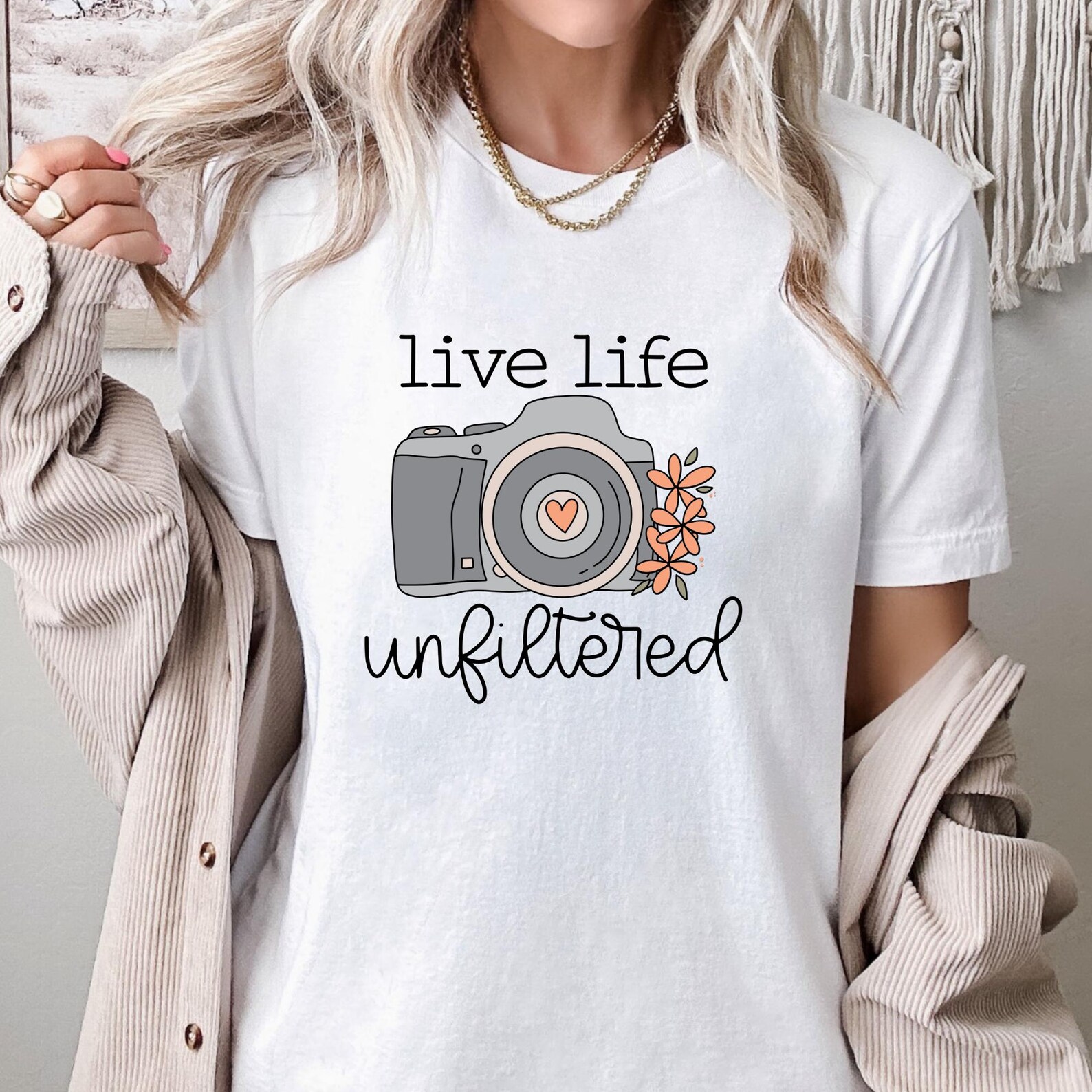 Live Life Unfiltered SVG File for Cricut, Cute Camera Inspirational ...