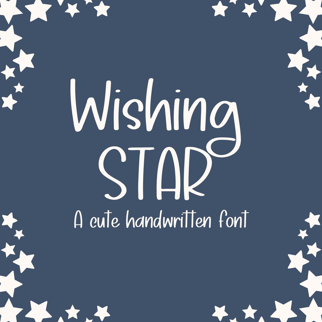Wishing Star, Cute Handwritten Font for Cricut, Fun Handwriting for ...