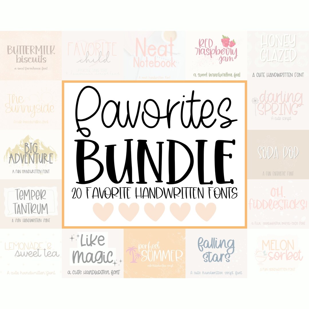 Cute Handwritten Font Bundle for Cricut, Cute Cursive Handwriting for ...