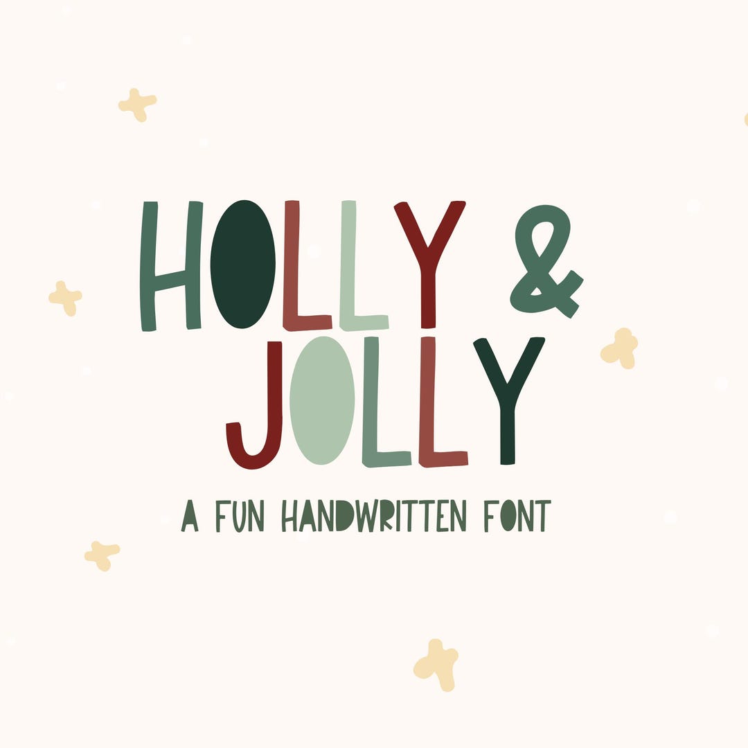 Holly & Jolly, Cute Handwritten Christmas Font, Holiday Handwriting ...