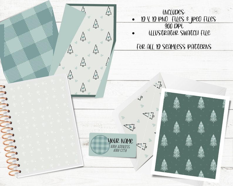 12 Christmas Digital Paper Pack, Seamless Pattern Bundle, Christmas ...