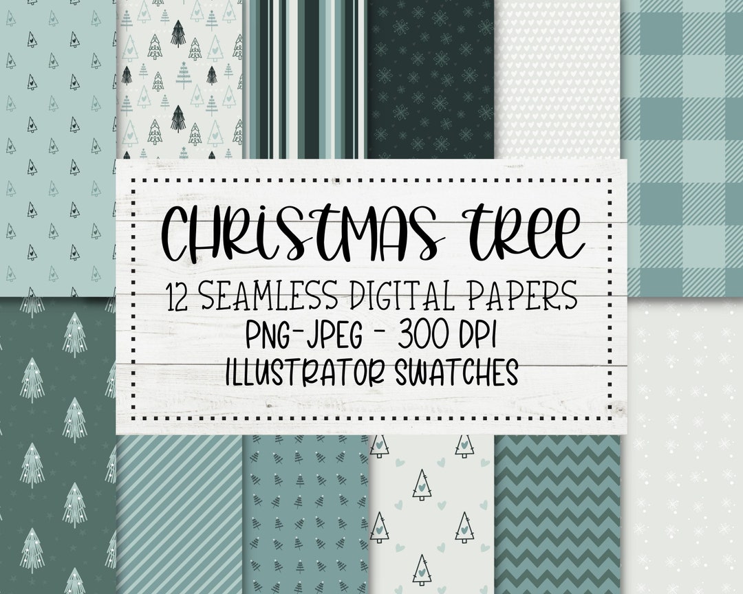 12 Christmas Digital Paper Pack, Seamless Pattern Bundle, Christmas ...