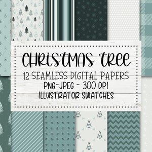 12 Christmas Digital Paper Pack, Seamless Pattern Bundle, Christmas ...