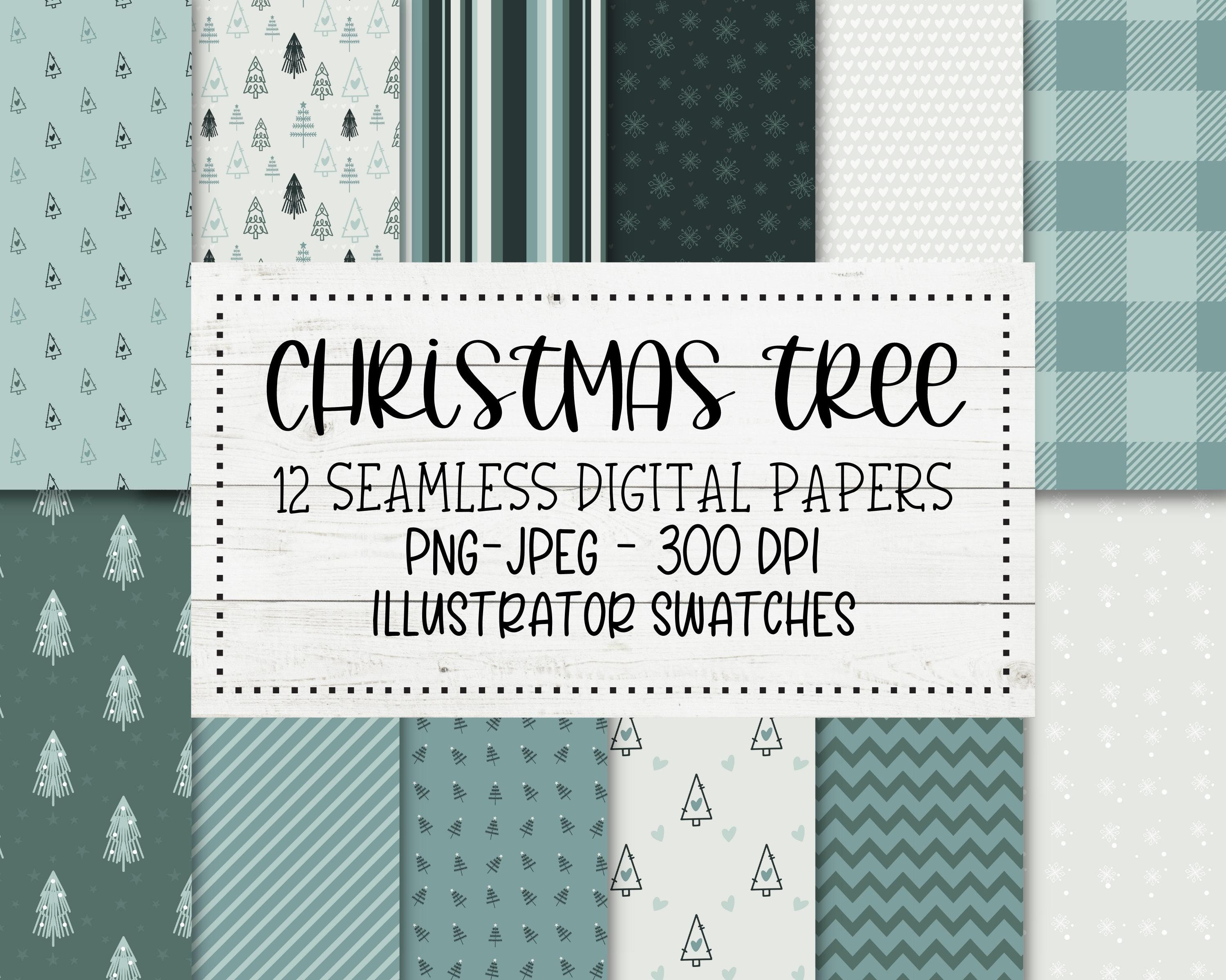 12 Christmas Digital Paper Pack, Seamless Pattern Bundle, Christmas ...
