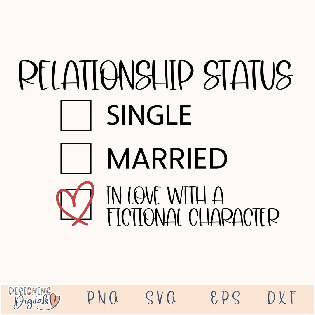 Funny Relationship Status SVG: Book Lover PNG, Stickers (digital ...