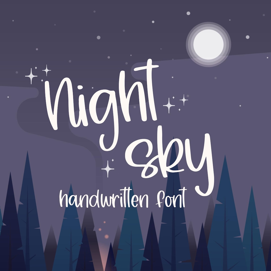 Night Sky, Cute Handwritten Font for Cricut, Cursive Handwriting for ...