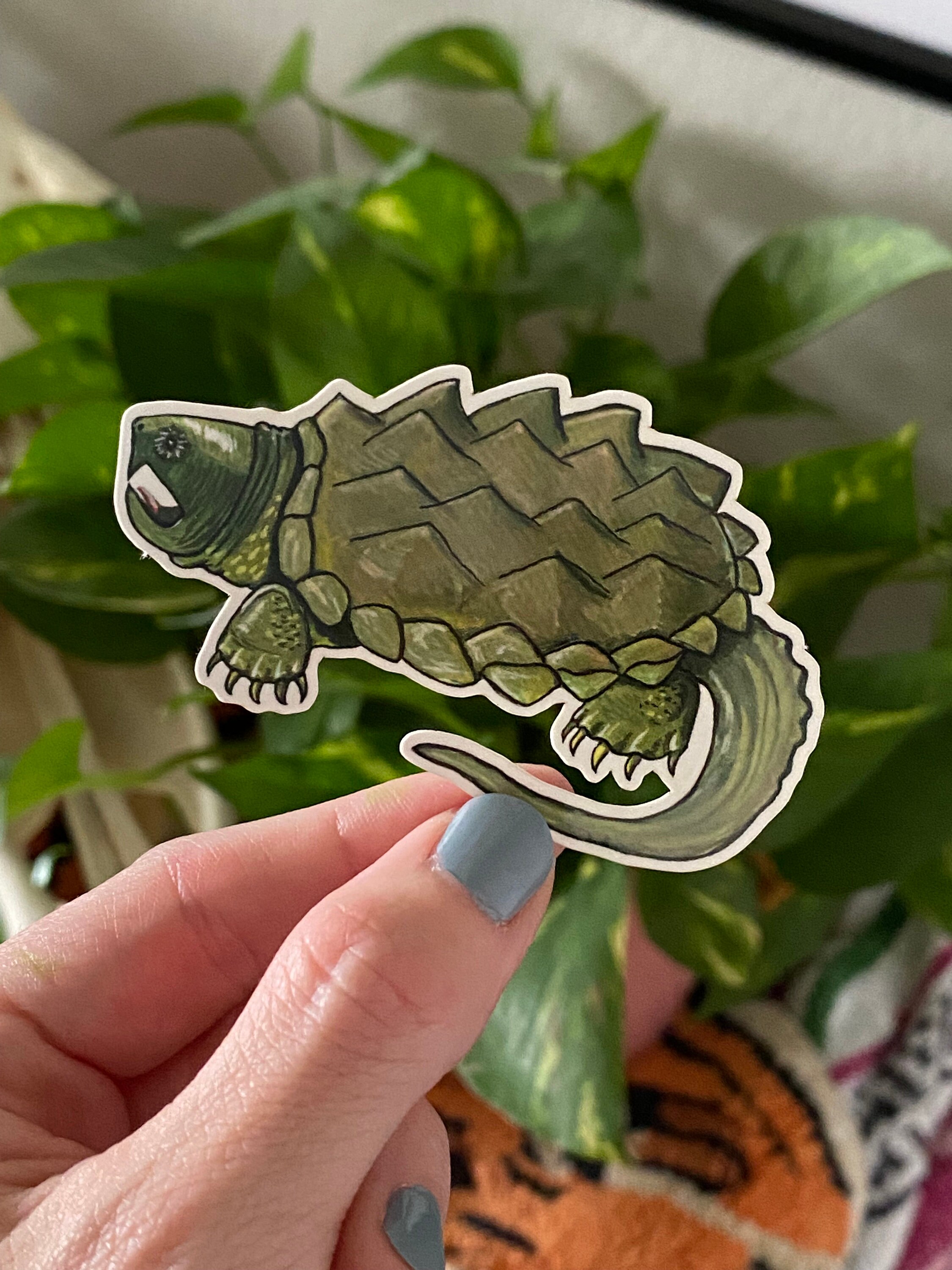 Snapping Turtle Sticker // Animal Sticker // Vinyl Sticker // Reptile ...