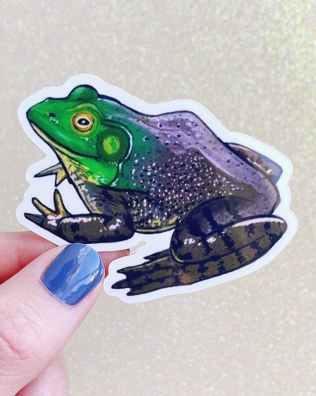 Bullfrog Vinyl Sticker // Animal Sticker // Large Sticker // Reptile ...