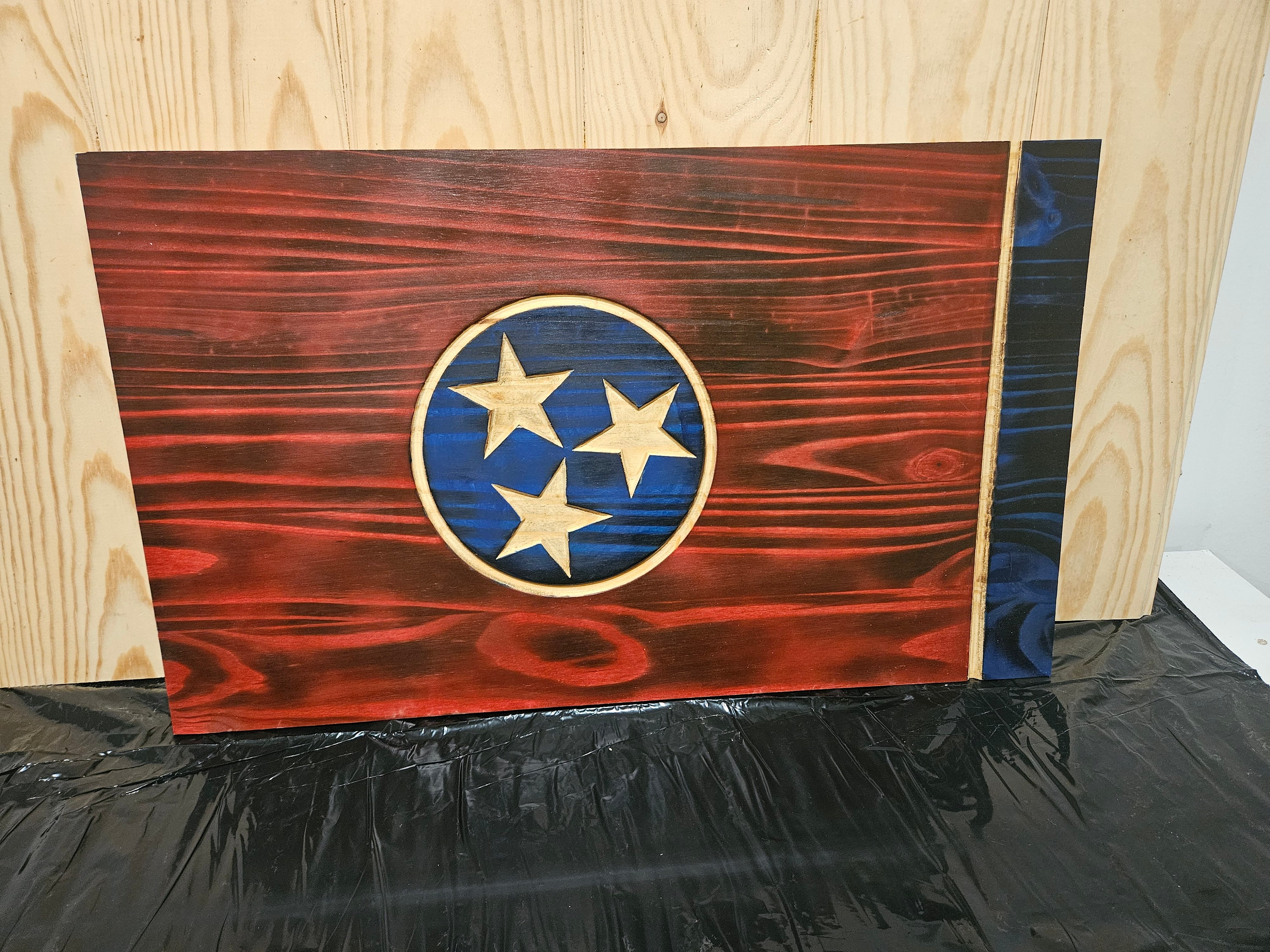 Tennessee State Flag, Tri-star, Tennessee Flag, Wood Flag - Etsy