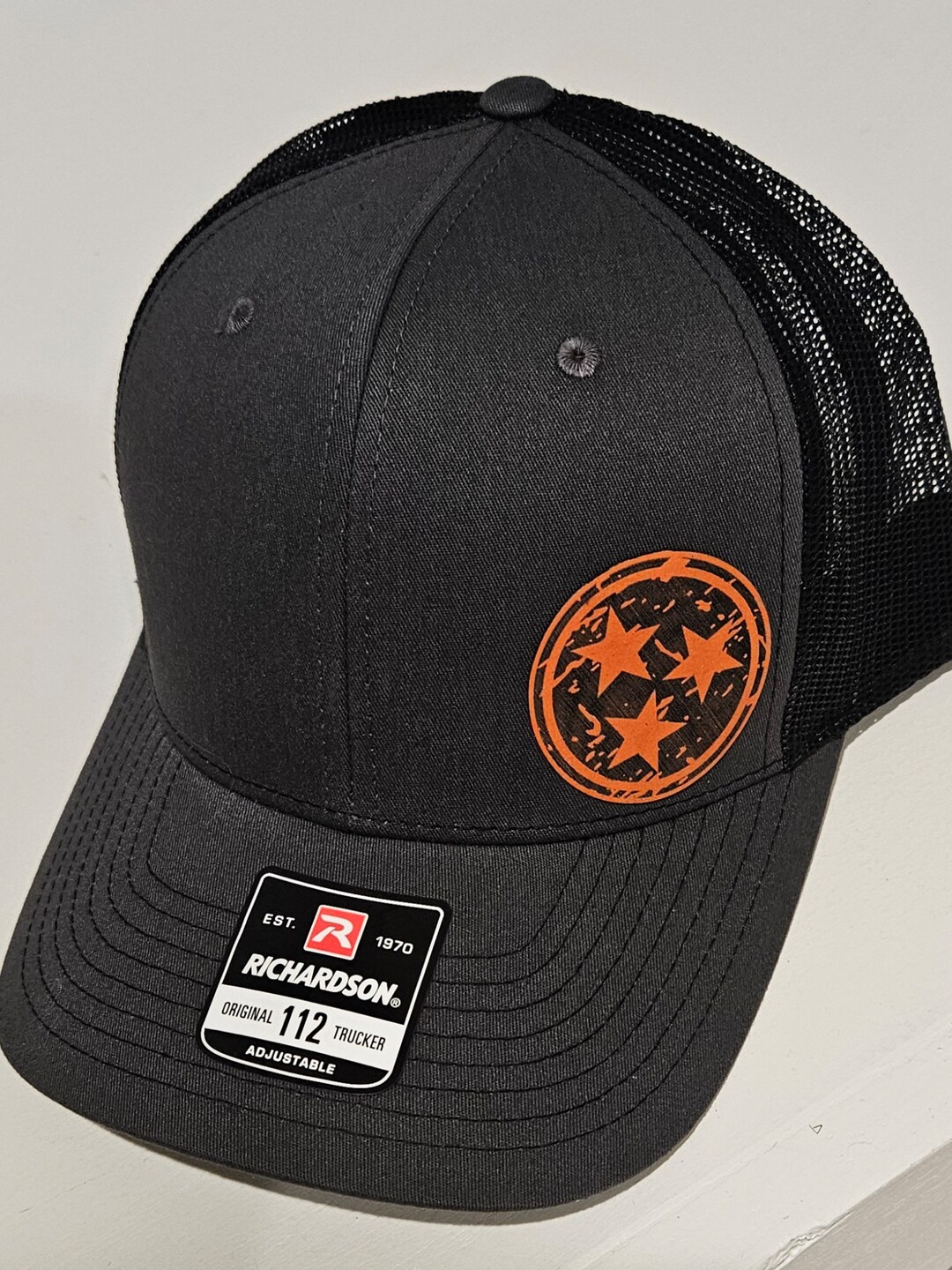 Tennessee Distressed Tri-star, Richardson 112, Trucker Hat, Leatherette ...
