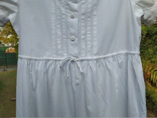 Ruby - 100% Cotton Nightgown With Draw String Waist, Short Puff Sleeves ...