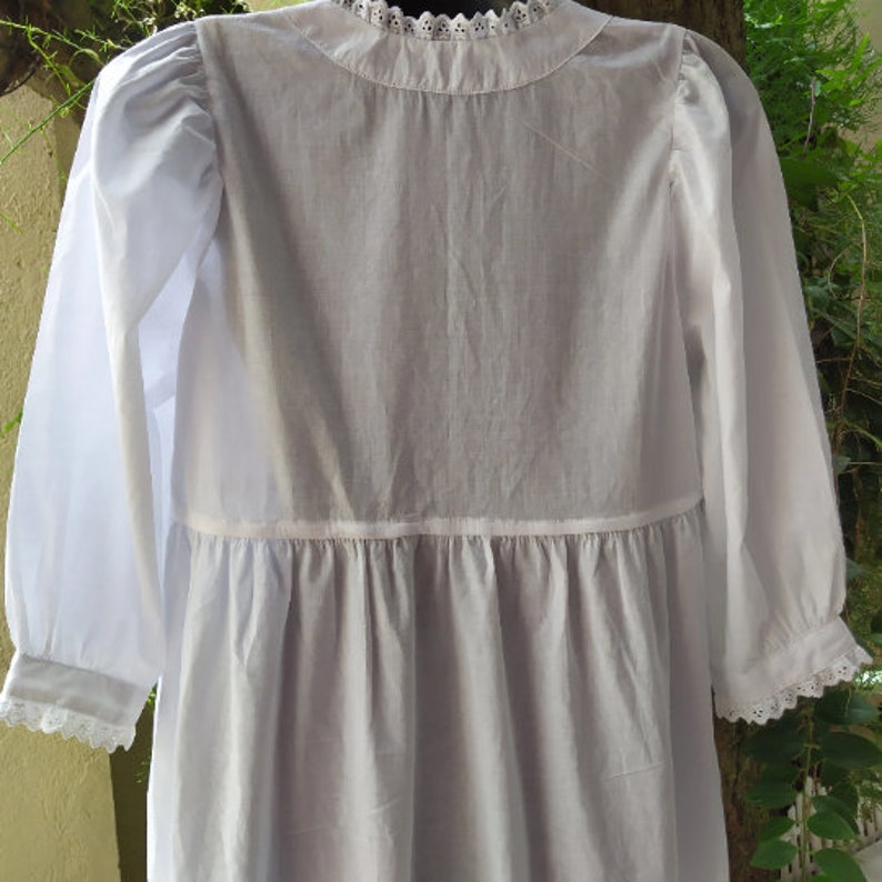 Iris - 100% Cotton Nightgown, Draw String Waist, Lace Edged Neckline ...